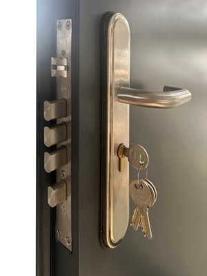 Dual Certified PAS24/FD120 Fire Rated Steel Door ANTHRACITE GREY ...