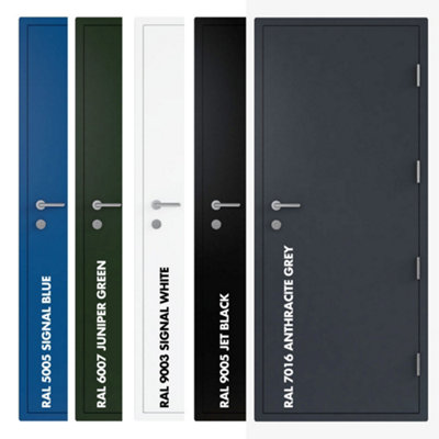 Dual Certified PAS24/FD120 Fire Rated Steel Door ANTHRACITE GREY ...