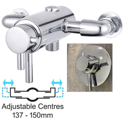 Dual Control Thermostatic Concealed Shower Mixer Valve - 137mm to 150mm ...