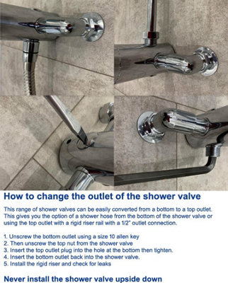 Dual Control Thermostatic Exposed Shower Mixer Valve 137mm 150mm 3/4 ...