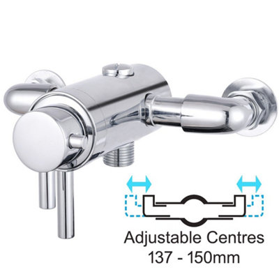 Dual Control Thermostatic Exposed Shower Mixer Valve - 137mm to 150mm ...