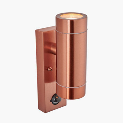 Buy Dual Copper PIR Wall Light Outdoor Garden Metal Wall Lights at B&Q