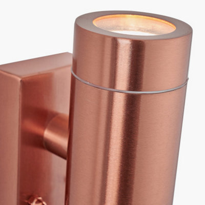 Buy Dual Copper PIR Wall Light Outdoor Garden Metal Wall Lights at B&Q