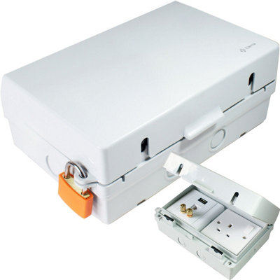 Dual Double Waterproof Outdoor External Back Box TV Module Gang Wall ...