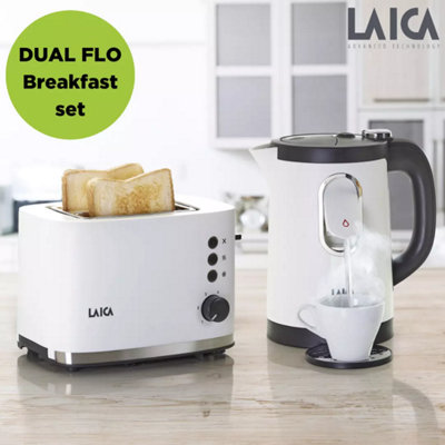 Dual Flo Breakfast Set in White, 2 Slice toaster and direct to cup ...