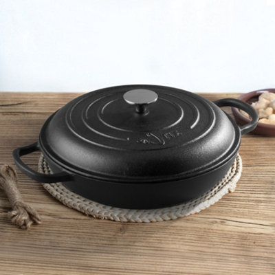 DUAL-HANDLE ROUND CAST IRON POT