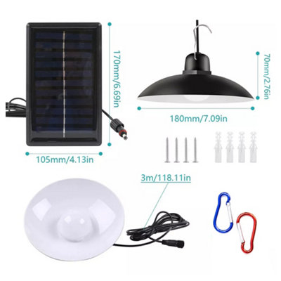 Dual Head Solar LED Pendant Lights with Remote - IP65 Garden, Shed ...