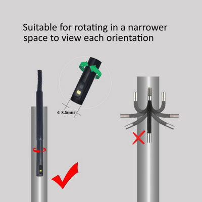 Dual Lens Inspection Endoscope 360 Degree Rotating 8.5mm Waterproof HD ...