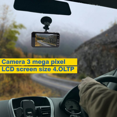 Dual Lens Touch Screen Dash Cam with Reverse Camera 4" HD Display Night ...