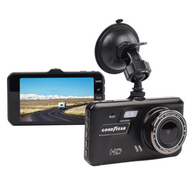 Dual Lens Touch Screen Dash Cam with Reverse Camera 4" HD Display Night ...