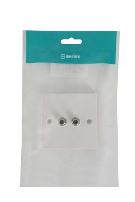 Dual Satellite F Connector Wall Plate Cable Outlet with Screw Fitting