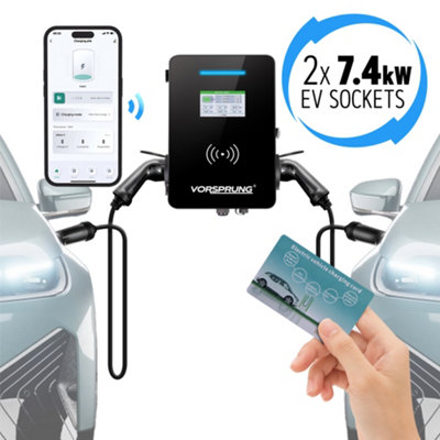 Dual Smart EV Charger - Charge 2 Cars - Solar - LCD - App - Indoor ...