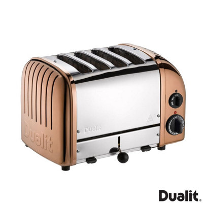 Dualit 4 Slot Classic Toaster with Sandwich Cage Copper Finish, ProHeat ...