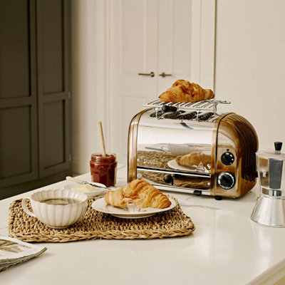 Dualit 4 Slot Classic Toaster with Sandwich Cage Copper Finish, ProHeat ...