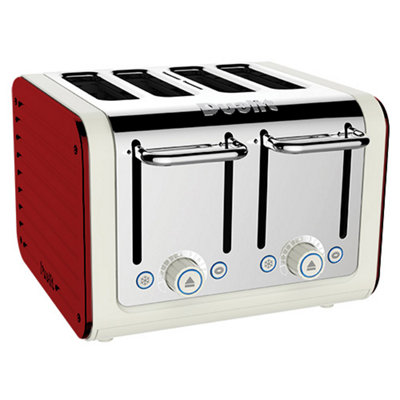 Dualit Architect 4 Slot Canvas Body With Apple Candy Red Panel Toaster ...