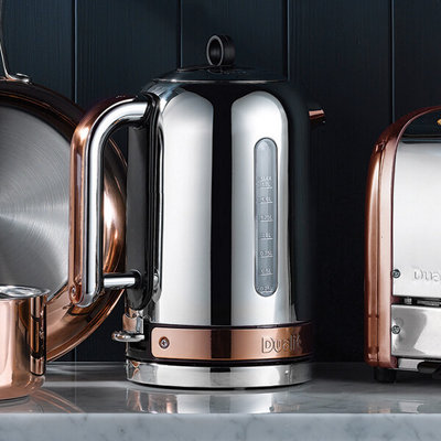 Dualit Classic Chrome Kettle With Copper Trim 72820