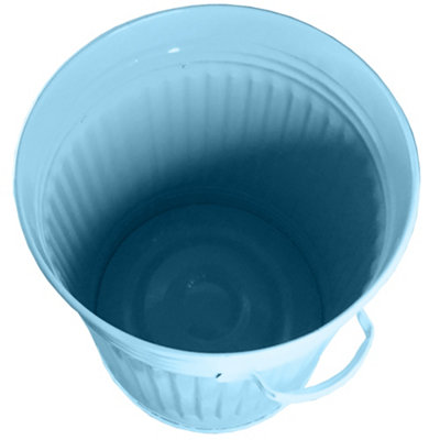 Duck Egg Blue Metal Bin Retro Bin Tapered Galvanised Dustbin Vintage ...