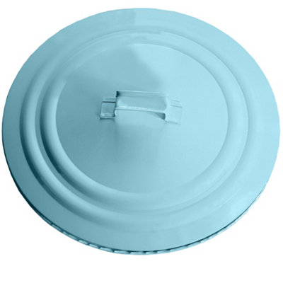 Duck Egg Blue Metal Bin with Dustbin Lid Strong Steel 30L Bin Ideal for ...