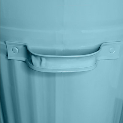 Duck Egg Blue Metal Bin with Dustbin Lid Strong Steel 30L Bin Ideal for ...