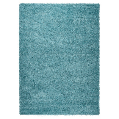 Duck Egg Blue Thick Shaggy Rug - California - 120x170cm (4'x5'8")