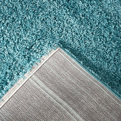 Duck Egg Blue Thick Shaggy Rug - California - 60x230cm (2'x7'8")