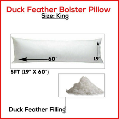 Duck Feather & Down Bolster Pillow Long Body Support Maternity ...