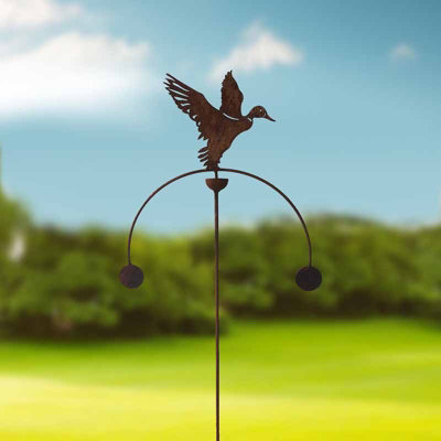 Duck Flying Wind Rocker Double Bare Metal/Ready to Rust - Steel - L66 x ...