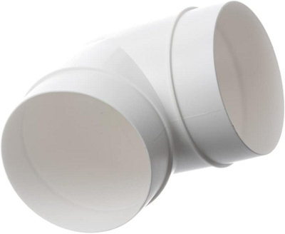Duct Connector - 90 Degree Elbow 125mm / 5 Inch Round PVC Ducting