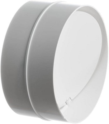 Duct Connector with Backdraft Damper 125mm / 5" Round PVC