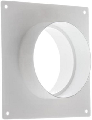 Duct Connector with Flange 125mm / 5" and Wall Plate