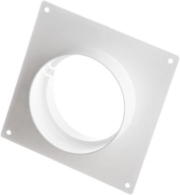 Duct Connector with Flange 125mm / 5" and Wall Plate