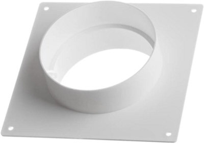 Duct Connector with Flange 125mm / 5" and Wall Plate