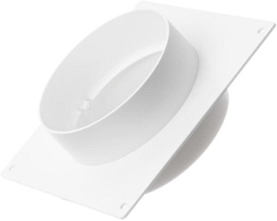 Duct Connector with Flange 125mm / 5" and Wall Plate