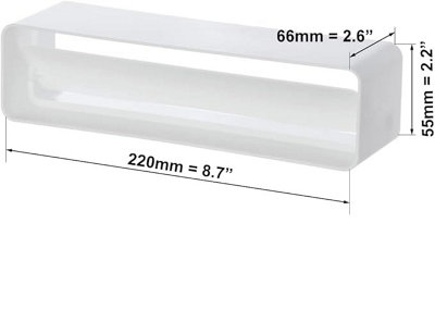 Duct Connector with Non-Return Damper Flap 220x55mm Straight Joint ...