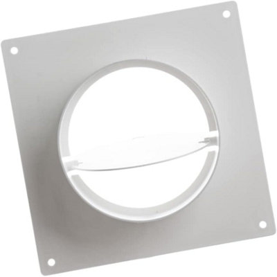 Duct Straight Connector with Damper & Wall Plate 125mm / 5'' with ...