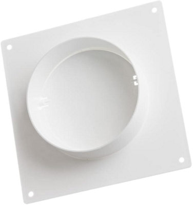 Duct Straight Connector with Damper & Wall Plate 125mm / 5'' with ...