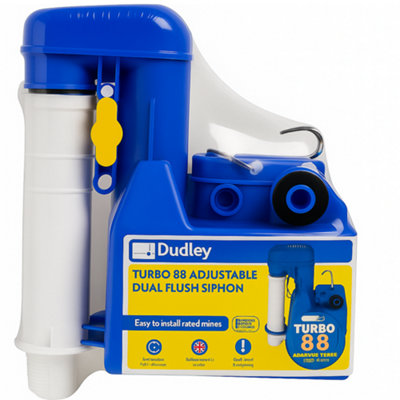 Dudley Adjustable Turbo 88 Dual Flush Toilet Syphon 1 1/2" Outlet WRAS ...