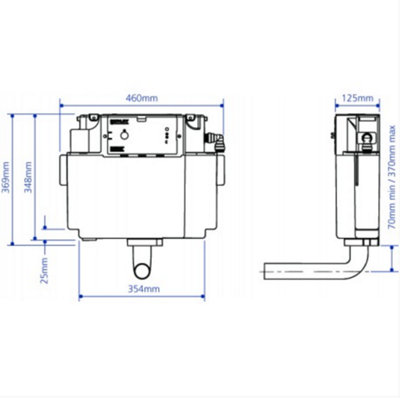 Dudley Vantage Concealed Toilet Cistern with 51mm Dual Flush Push ...
