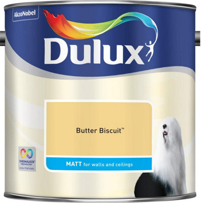Dulux Matt Wall and Ceilings Paint, 2.5 L - Butter Biscuit