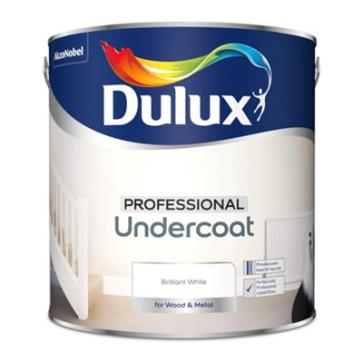 Dulux Professional Undercoat Paint For Wood And Metal Brilliant White 2.5L