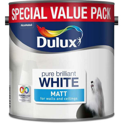 Dulux Pure Brilliant White Matt Paint 3L - Pack of 3