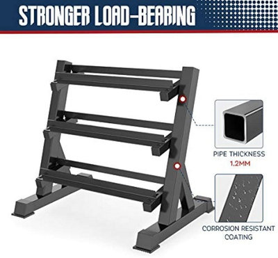 Dumbbell Rack Adjustable 3-Tier Weight Stand Heavy Duty MAX 500KG