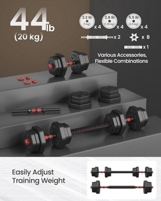 Dumbbell Sets, 10 kg, 20 kg, 30 kg Weights Each with Connecting Bar ...