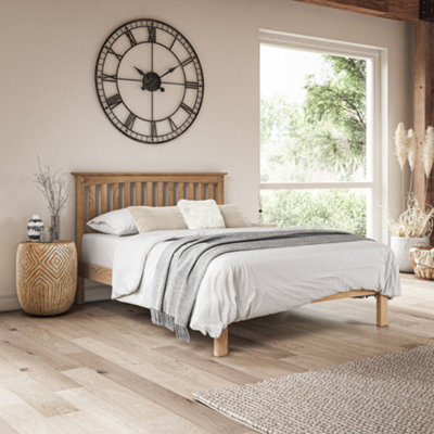 Dunkeld Solid Wooden Oak Bed Frame - King- Low Footboard - Shaker Style ...