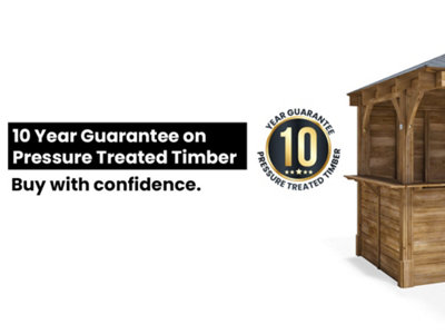 Dunster House Garden Bar 3 x 3 metres Wooden Outdoor Pub Shed Gazebo ...
