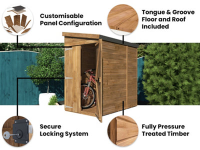 Dunster House Garden Shed 1.2 x 1.8m (4' x 6') 15mm Walls Outdoor ...