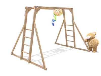 Dunster House Kids Wooden Monkey Bars with Pressure Treated Timber ...