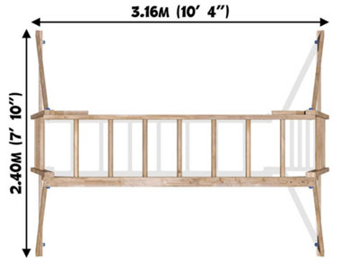 Dunster House Kids Wooden Monkey Bars with Pressure Treated Timber ...