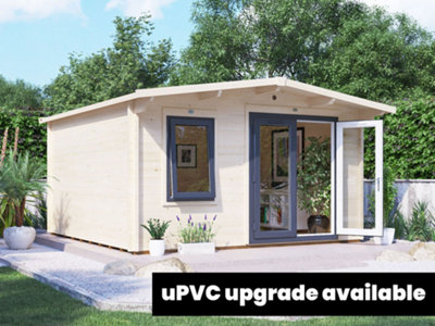 Dunster House Log Cabin 4m x 4m Rhine Roof Shingles Double Glazed ...