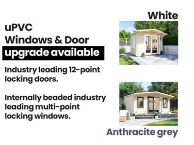 Dunster House Log Cabin 4m x 4m Rhine Roof Shingles Double Glazed ...